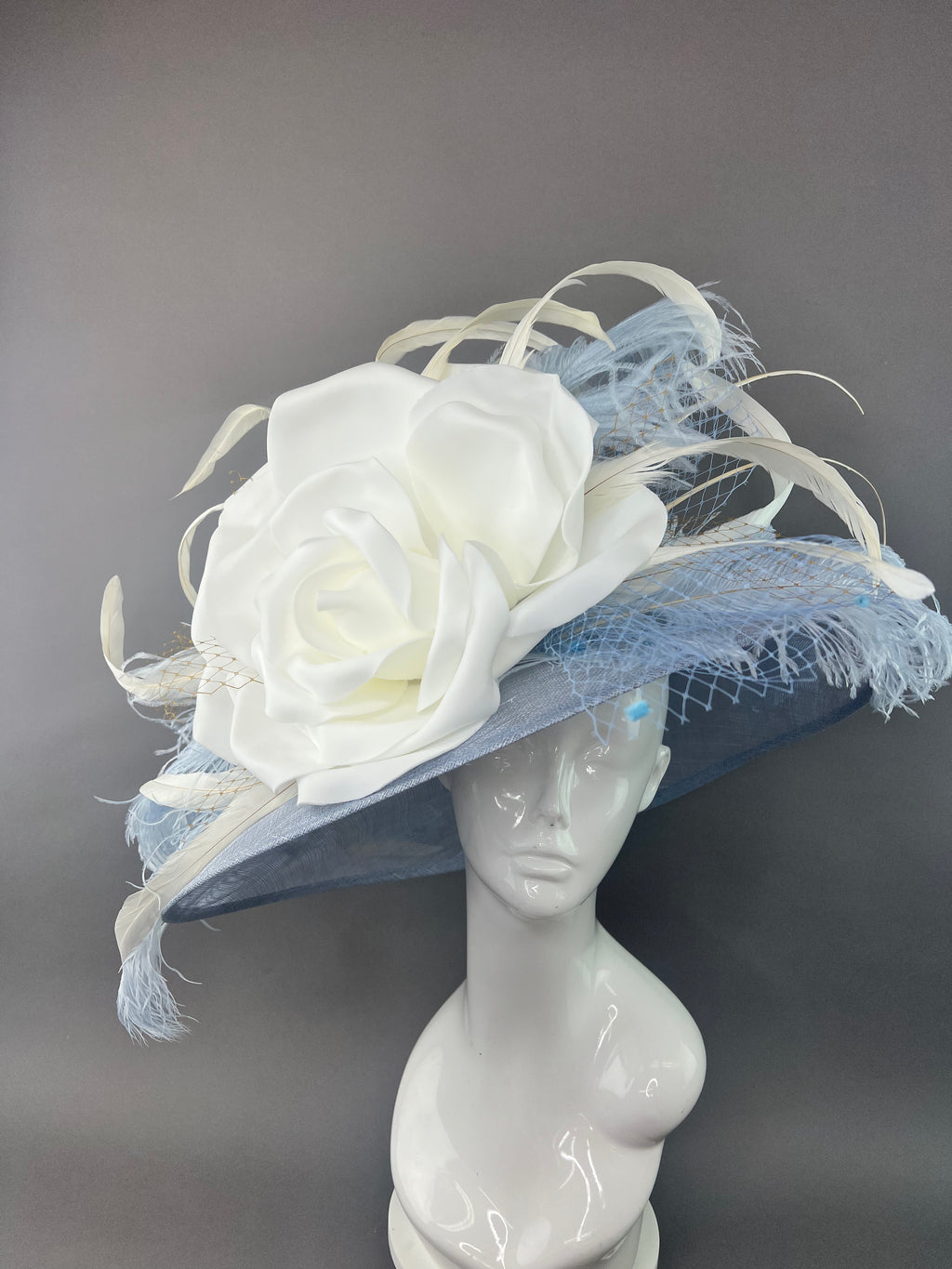 LIGHT BLUE AND WHITE DERBY HAT – The Hat Hive