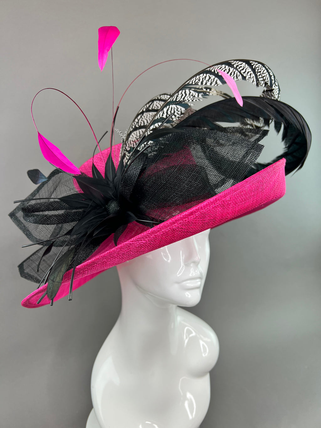 FUCHIA FLIPPED BRIM HAT WITH BLACK ACCENTS – The Hat Hive